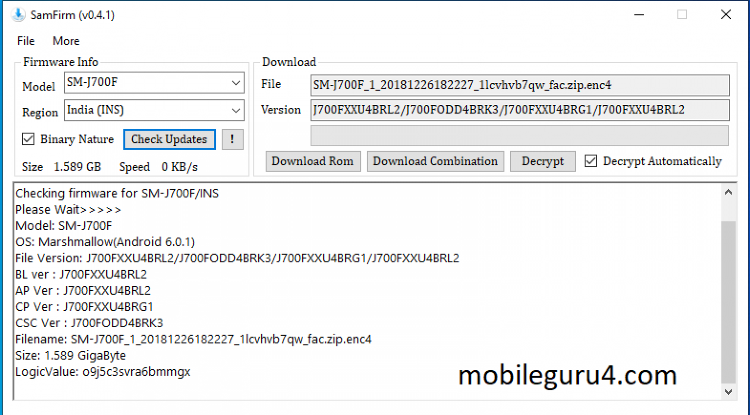 SamFirm: Download All Latest Version - Mobile Guru4