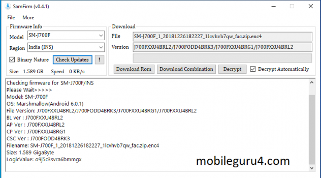 SamFirm: Download All Latest Version - Mobile Guru4